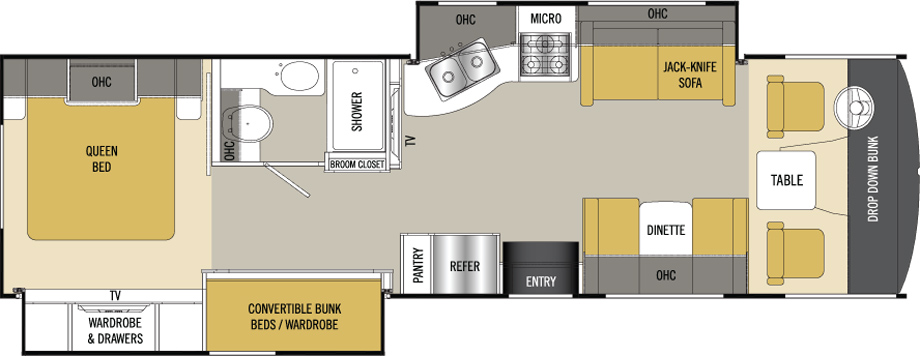 Floorplans for the Coachmen Pursuit Motor Home